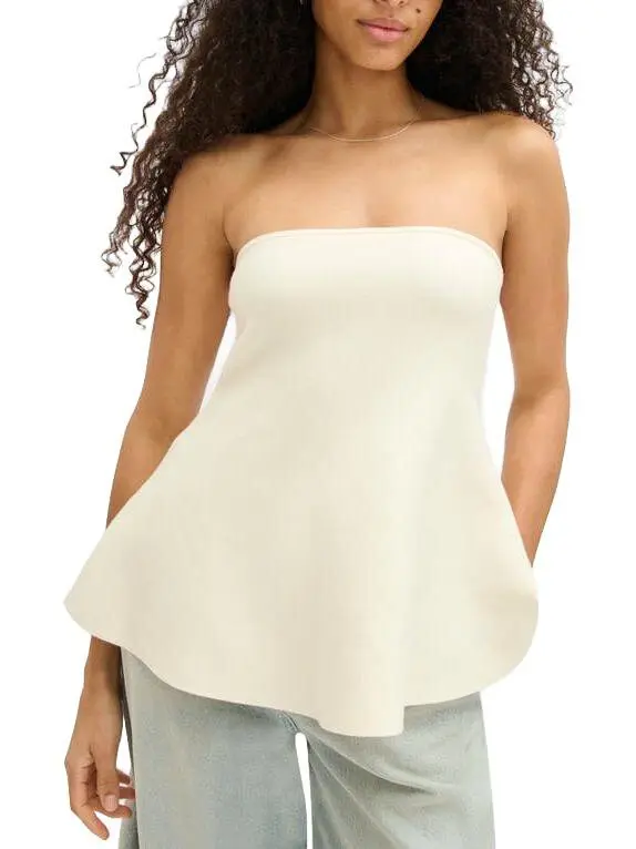 ALIGNE Amy Flared Strapless Top - Ivory