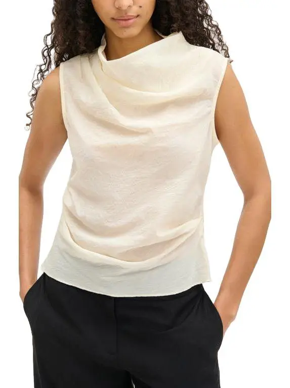 ALIGNE Dana Cowl Neck Sleeveless Top - White