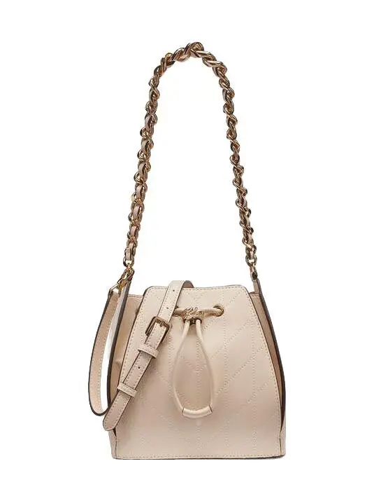 Karl Lagerfeld Paris Fantina Leather Crossbody Bag - Brie