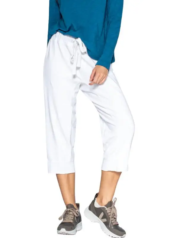 Wilt Crop Raw Jogger Easy Fit Pants - White