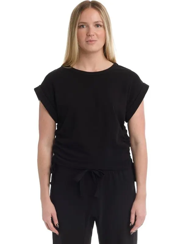 Wilt Round Neck Side Drawstring Tee - Black