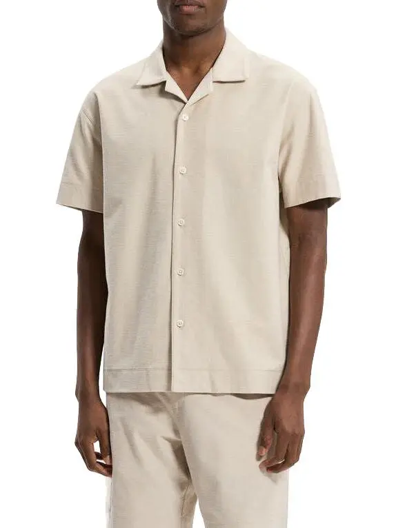 Theory Terry Cloth Camp Shirt - Warm Cloud