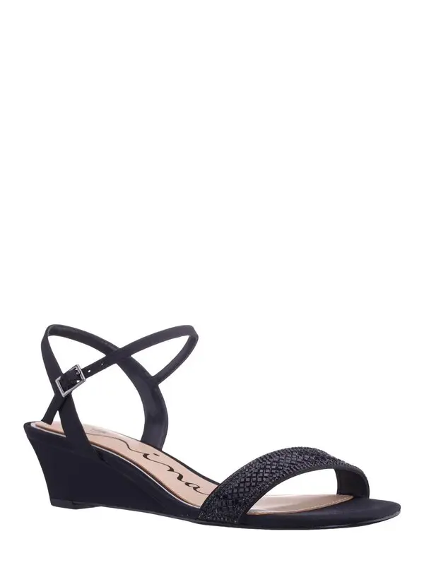 Nina Vonda Ankle Strap Wedge Sandal - Black