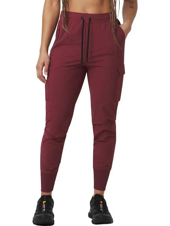 ASRV Tetra-lite Cargo High Rib Joggers - Crimson