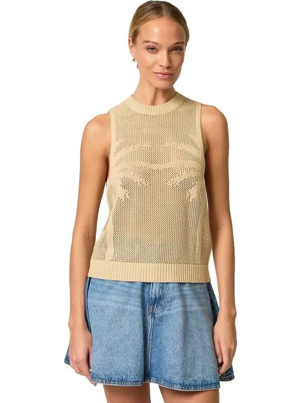 Central Park West Eden Palm Tree Mesh Shell - Sand
