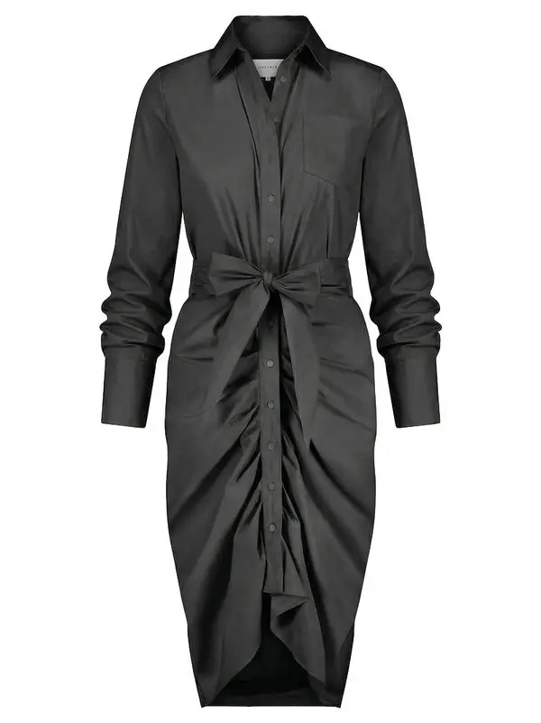 The Shirt By Rochelle Behrens Wrap Front Shirtdress - Black