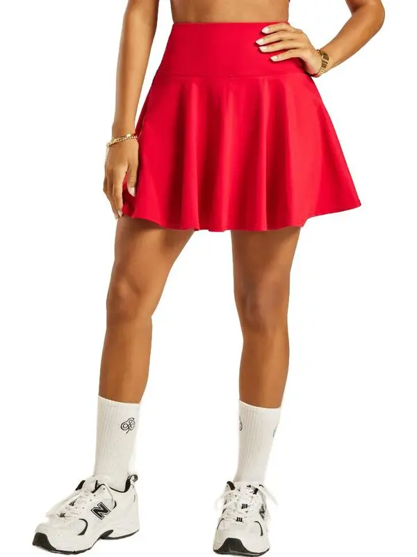 BE ATHLETICA High-waisted Skort With Built-in Shorts - Cherry