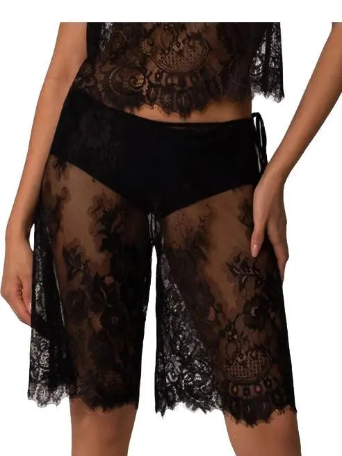 Kiki De Montparnasse Lace Bermuda Shorts - Black