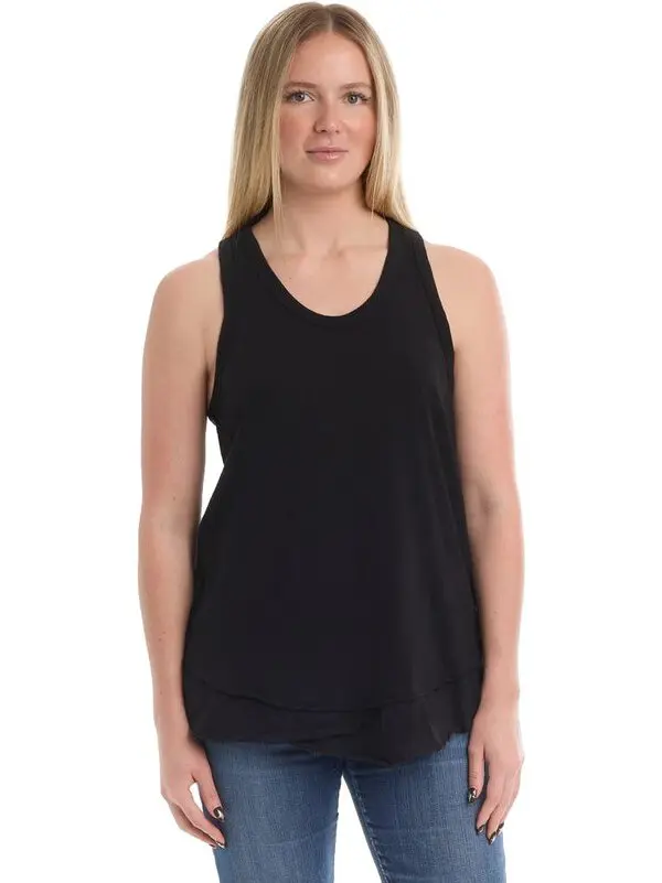 WILT CLOTHING Shirttail Tank - Black