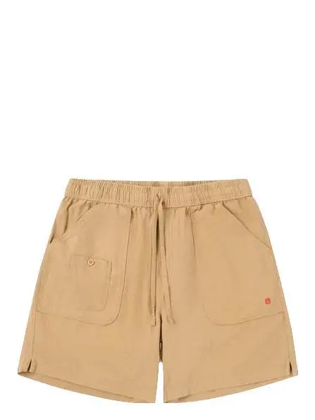 AMUNDSEN Traveller Linen Blend Shorts - Khaki