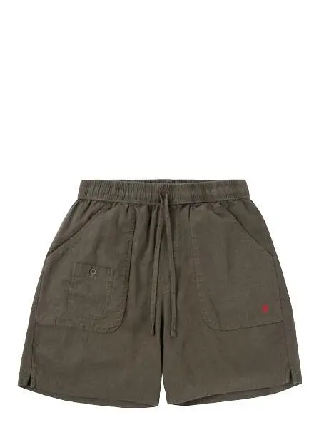 AMUNDSEN Traveller Linen Blend Shorts - Olive