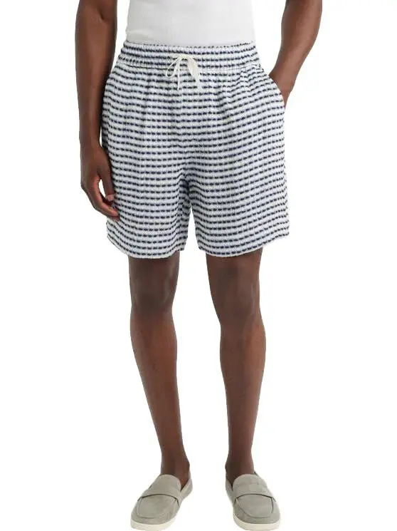 CHE Rita Linen Waffle Shorts - Blue