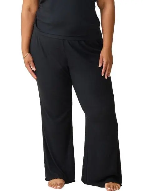 KINDRED BRAVELY Ribbed Modal Lounge Pants - Black