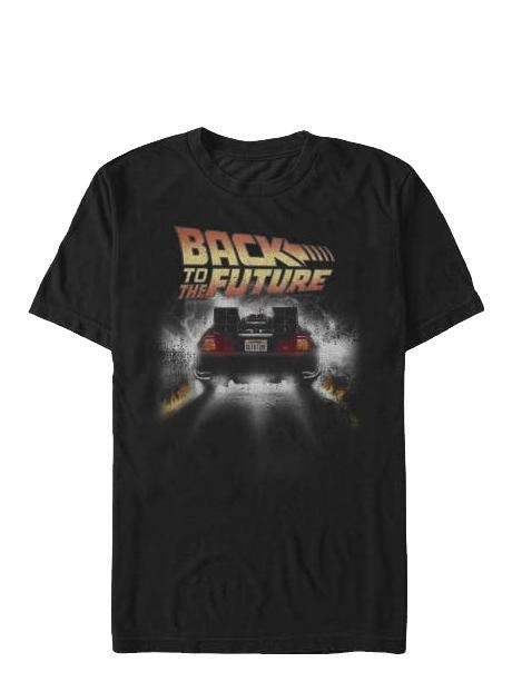 BACK TO THE FUTURE Time Machine Glow Short Sleeve Graphic T-shirt - Black