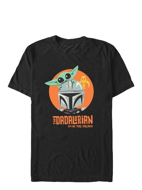 STAR WARS: THE MANDALORIAN Dadalorian Number One Short Sleeve Graphic T-shirt - Black