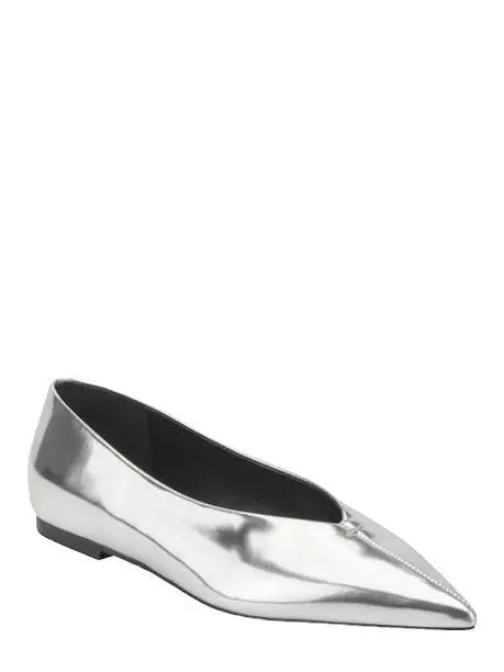 Marc Fisher Casee Pointed Toe Flat - Silver