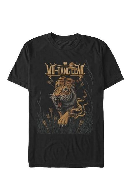 WU-TANG CLAN Wilderness Tiger Art Logo Short Sleeve Graphic T-shirt - Black