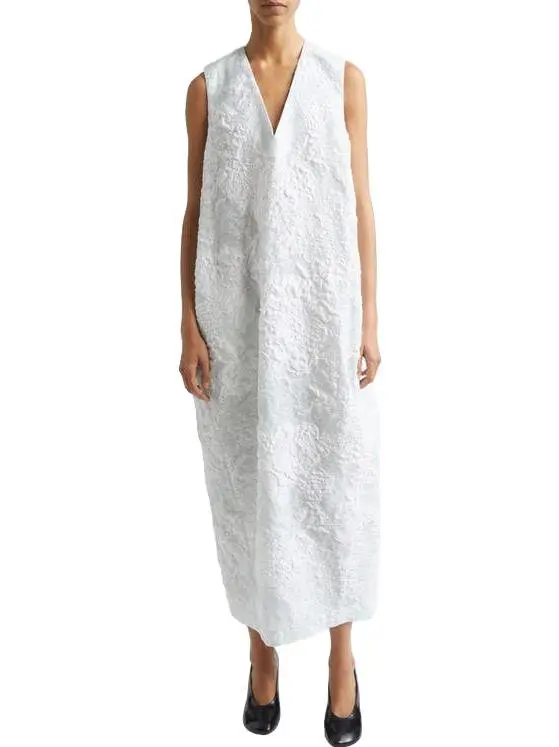 ASHLYN Lena Floral Silk Blend Jacquard Dress - Celadon