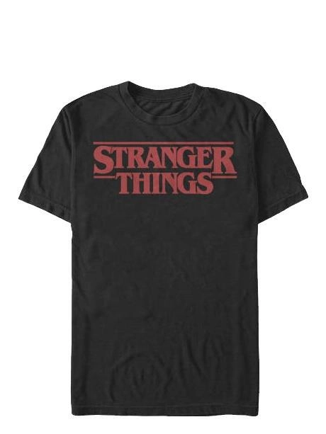 STRANGER THINGS Netflix Bold Logo Short Sleeve Graphic T-shirt - Black