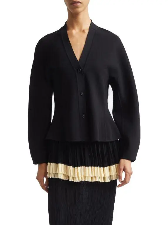 ASHLYN Henry Dolman Sleeve Cardigan - Black