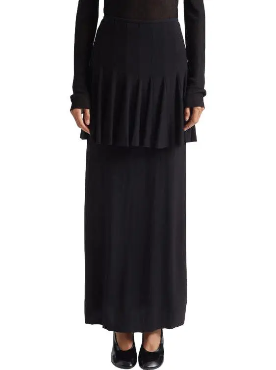 ASHLYN Klein Layered Maxi Skirt - Black