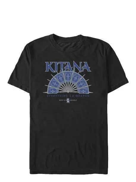 MORTAL KOMBAT II Kitana Steel Fan Everything Catchphrase T Shirt - Black