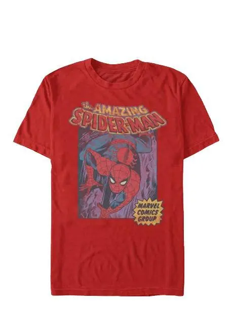 MARVEL: SPIDER-MAN Marvel Spider-man Distressed Amazing Spider Graphic T-shirt - Red