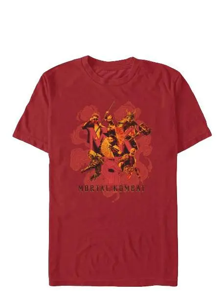MORTAL KOMBAT II Champions Vs Villains Group Shot T Shirt - Cardinal