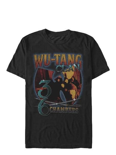 WU-TANG CLAN 36 Chambers Album Cover Artwork Short Sleeve Graphic T-shirt - Black