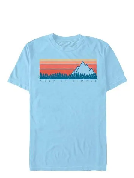 LOST GODS Keep It Simple Retro Graphic T-shirt - Light Blue