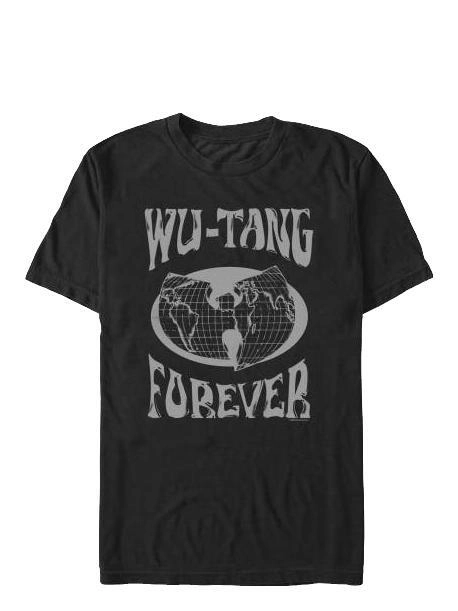 WU-TANG CLAN Worldwide Map Group Forever Short Sleeve Graphic T-shirt - Black