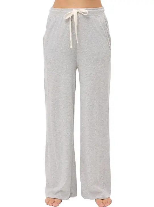 PAPINELLE Jada Organic Cotton Wide Leg Pajama Pants - Grey