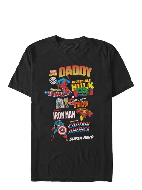 MARVEL My Daddy Is My Superhero Short Sleeve Graphic T-shirt - Black