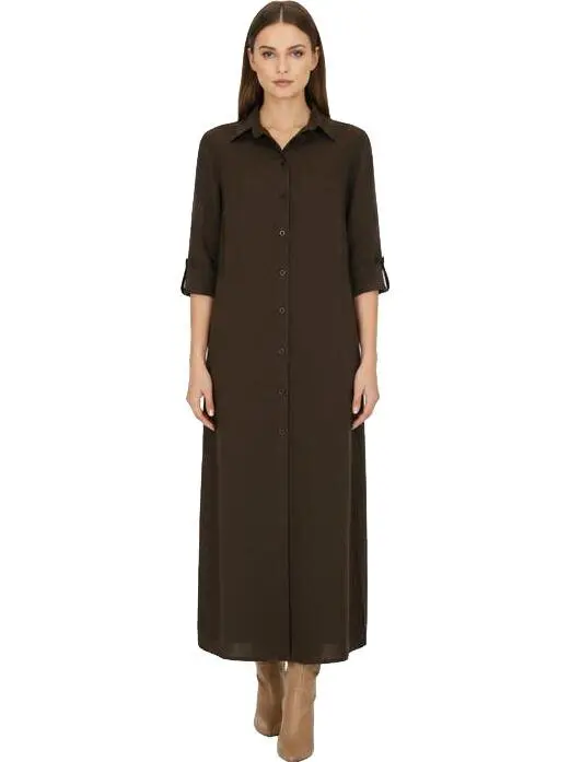 NELBLU SWIMWEAR Fifi Shirt Dress - Marron