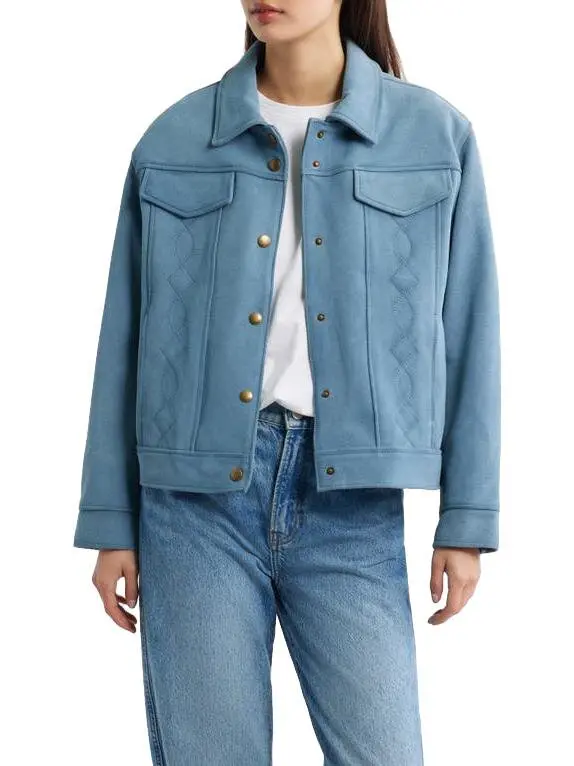 THE FRYE COMPANY Cow Split Leather Jacket - Blue