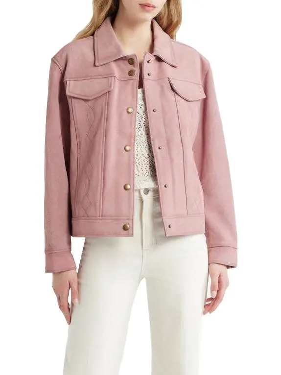 THE FRYE COMPANY Cow Split Leather Jacket - Pink