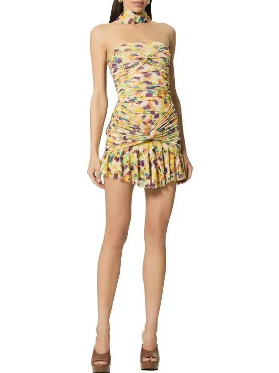 AFRM Ineson Strapless Floral Print Mini Dress - Tossed Ditsy