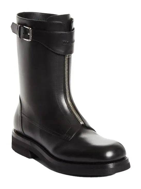 Alexander McQueen Buckled Zip-up Biker Boots - Black