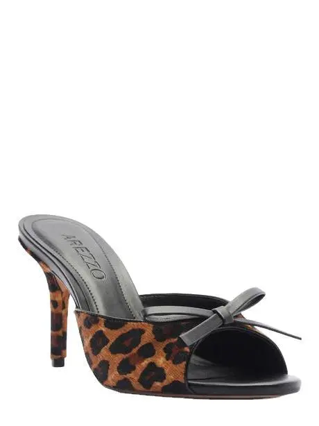 AREZZO Bowie Print Calf-hair Stiletto Sandal - Leopard