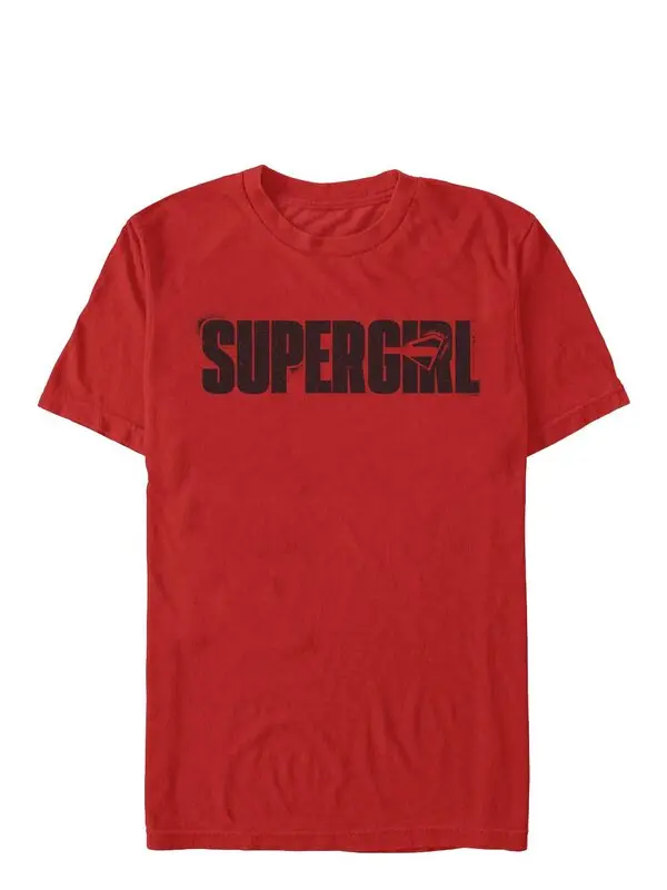 SUPERGIRL New Spray Logo Graphic T-shirt - Red