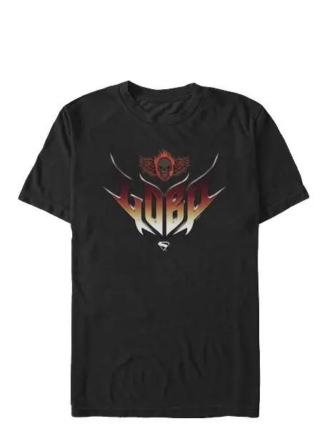SUPERGIRL Lobo Skull Logo Graphic T-shirt - Black