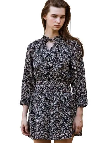 CQC LA Dree" Printed Mini Dress - Black