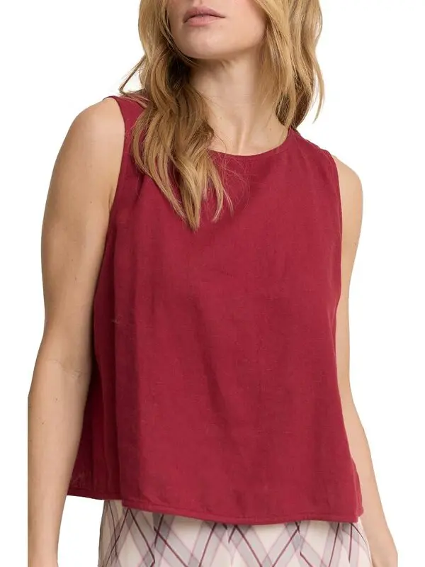 NOBODY'S CHILD Tulip Back Sleeveless Top - Red