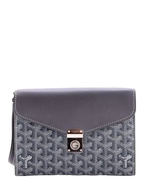Goyard Chypre Wallet On Strap Coated Canvas With Leather - Grey