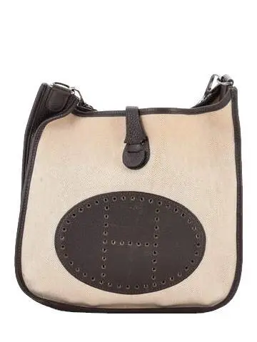 Hermès Evelyne Bag Gen Iii Toile And Leather Pm - Brown