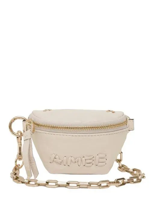 AIMEE Zip Sling Leather Bag Charm - Limestone