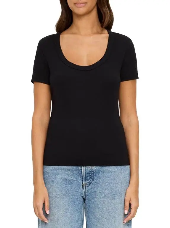 Michael Stars Calla Scoop Neck T-shirt - Black