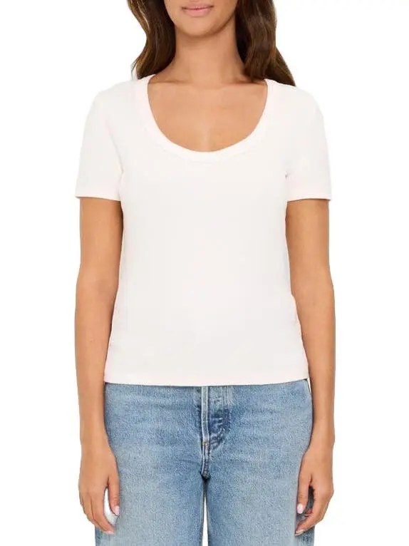 Michael Stars Calla Scoop Neck T-shirt - Chalk