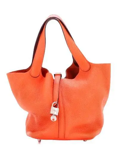 Hermès Eclat Picotin Lock Bag Clemence Mm - Orange