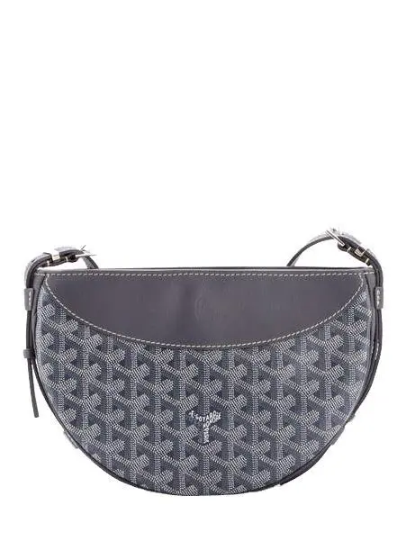 Goyard Hirondelle Shoulder Bag Coated Canvas And Leather - Grey